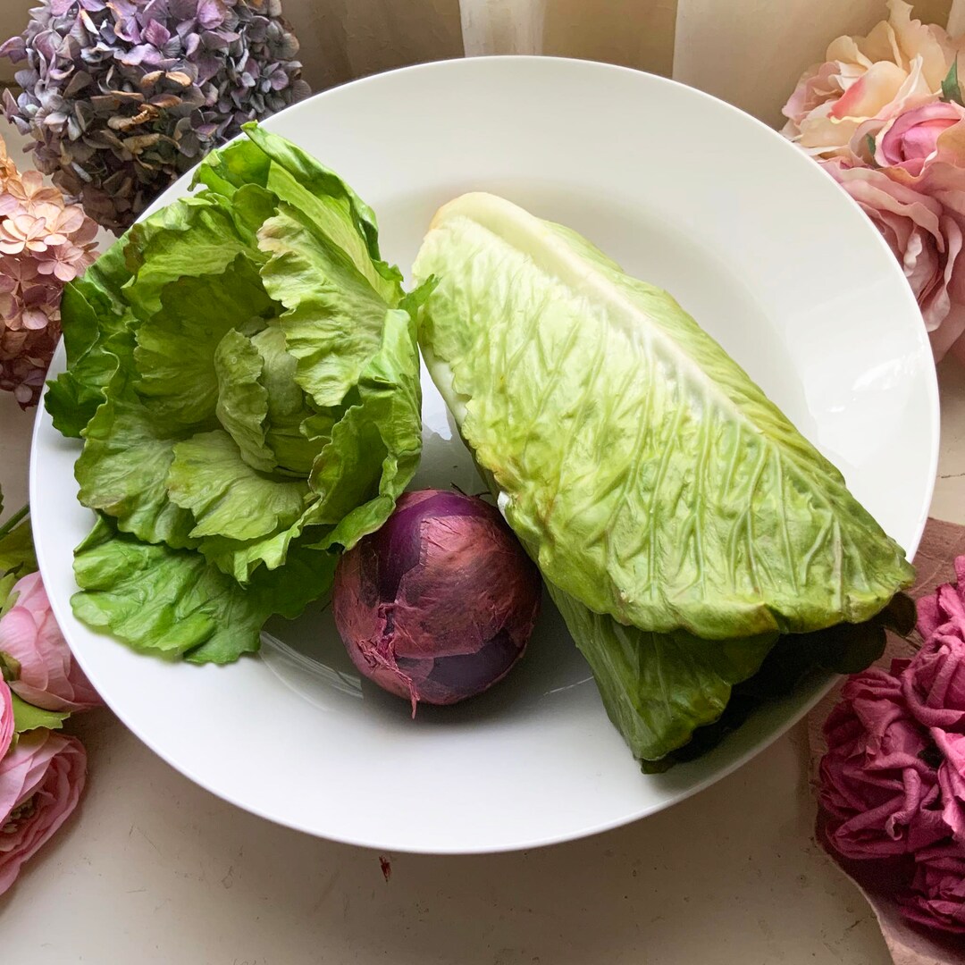 Vintage 3 Faux Realistic Vegetable Set, Decorative Artificial Iceberg ...