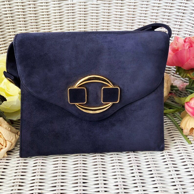 Vintage MASTERCRAFT 70s Purple Nubuck Leather Shoulder and Handbag With ...