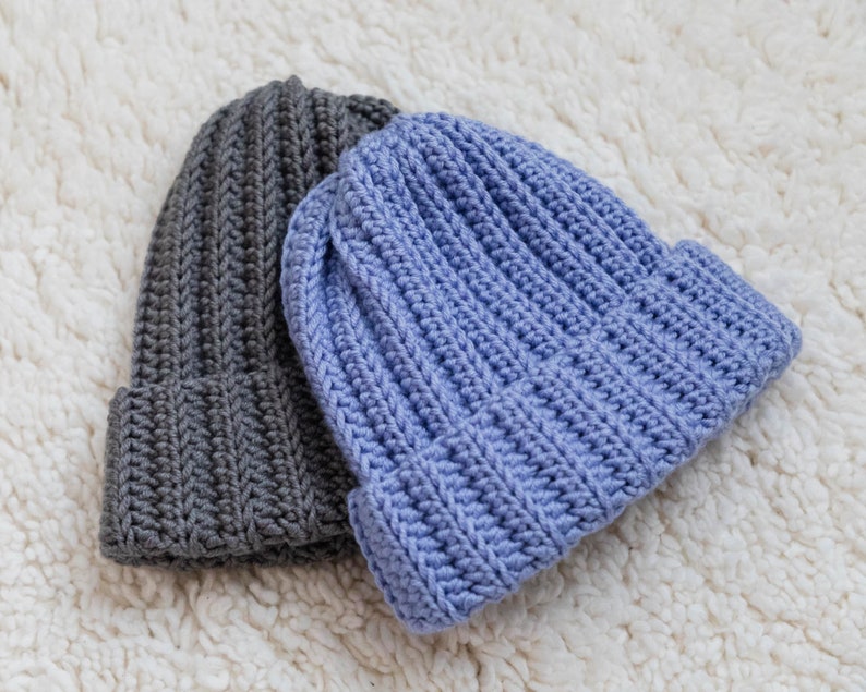 CROCHET PDF PATTERN - the Slouchy Ribbed Beanie (intermediate) Baby to ...