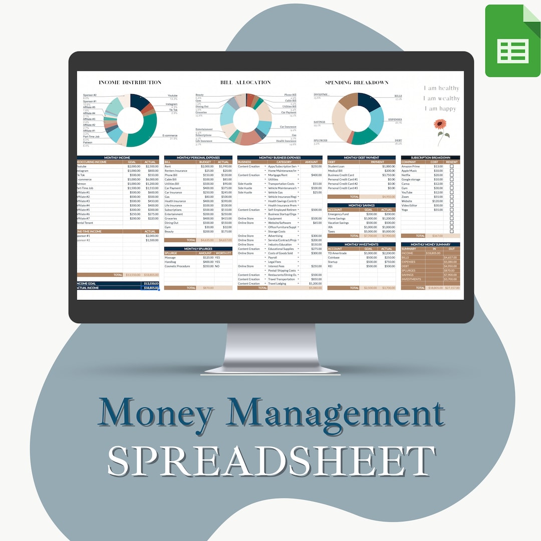 Money Management Spreadsheet for Multiple Sources of Income ...
