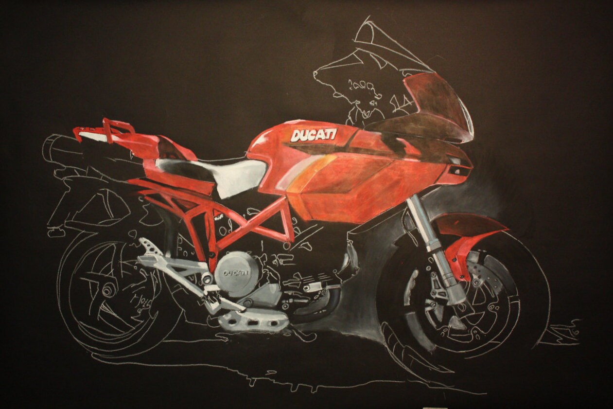 Red Ducati Motorcycle Print, Boys Room Decor, Man Cave Art, Garage ...