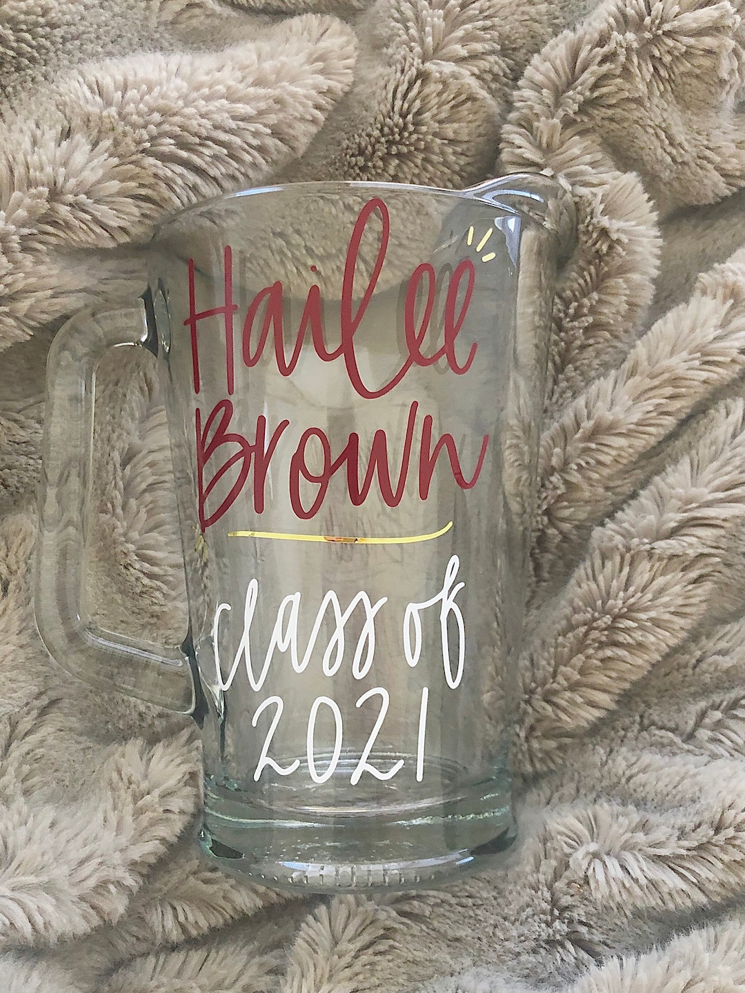 College Ring Dunk Glass Pitcher | Graduation Gift | Ring Day | 60 Oz ...