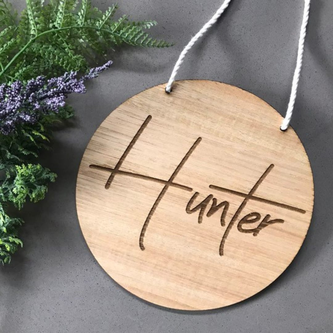 Custom Wooden Name Plaque Hanging Door Sign Nursery Decor Engraved - Etsy