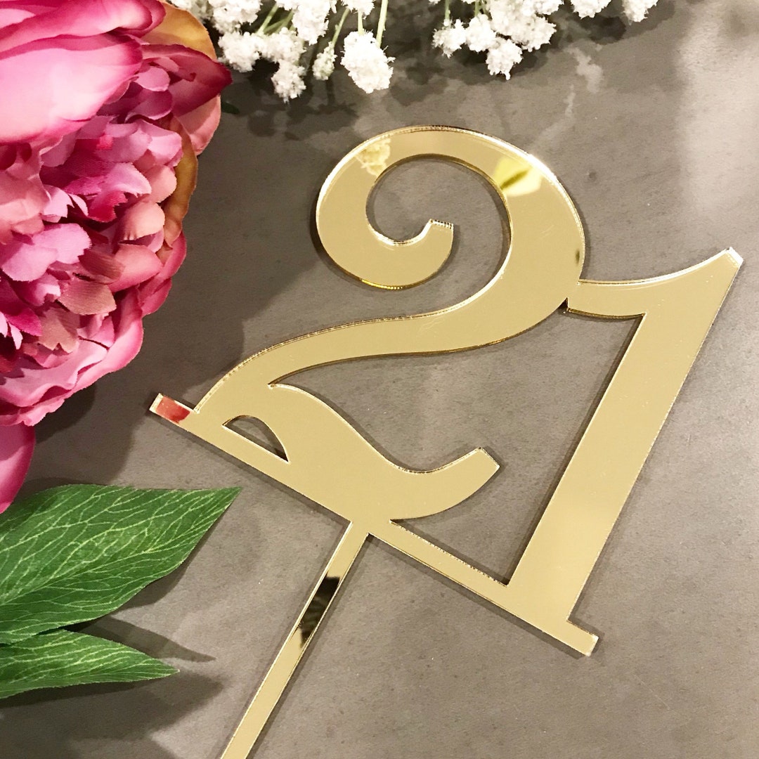 Acrylic 21 Cake Topper Mirror - Etsy