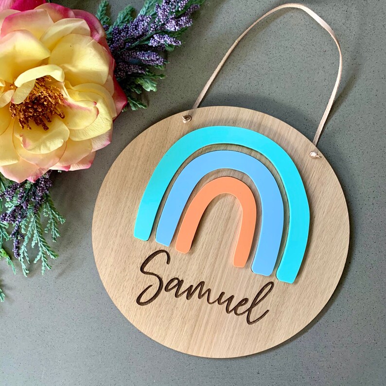 Custom Wooden Name Plaque Hanging Door Sign Nursery Decor - Etsy