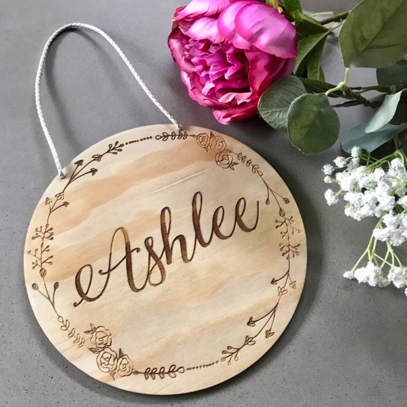 Custom Wooden Name Plaque Hanging Door Sign Nursery Decor | Etsy