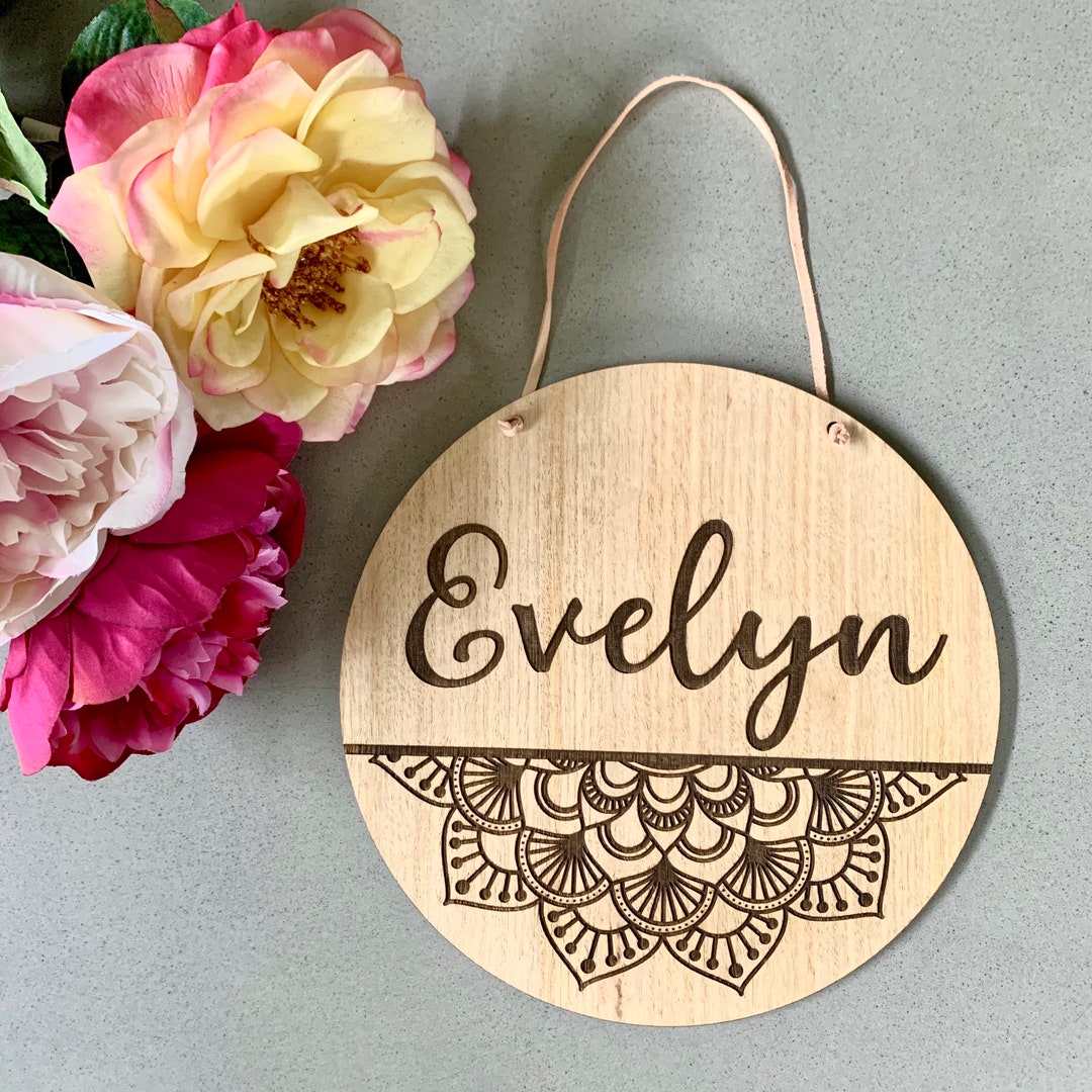 Custom Wooden Name Plaque Hanging Door Sign Nursery Decor - Etsy