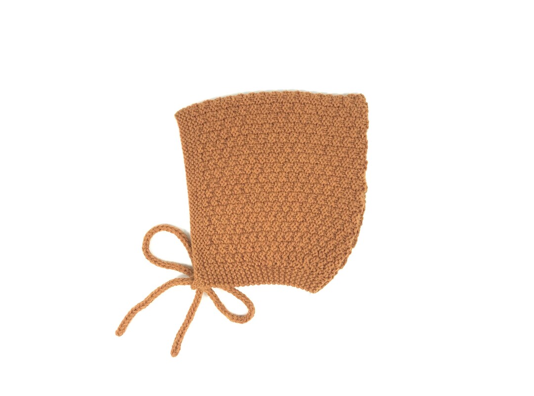 3-6 M 100% Cashmere Hand Knit Baby Pixie Bonnet Color Pumpkin Spices ...