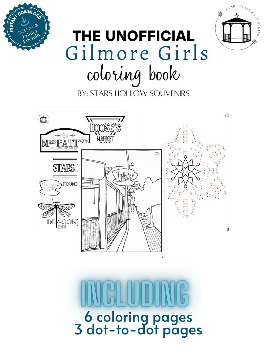 The Unofficial Gilmore Girls Coloring Book - Etsy