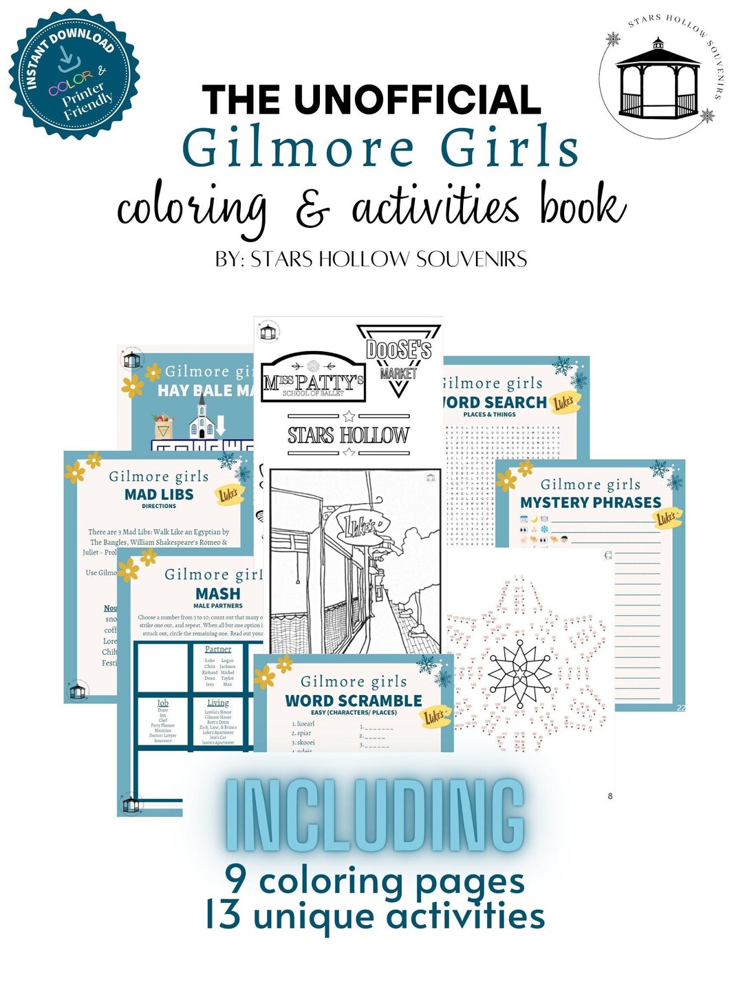 The Unofficial Gilmore Girls Coloring & Activities Book - Etsy