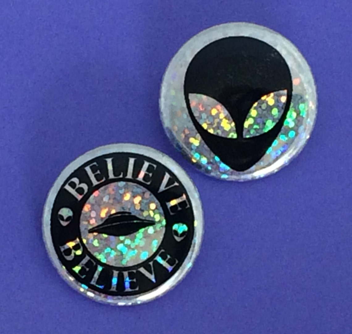 Alien Holographic Button Pack 1 1/4 Pin-back Buttons - Etsy