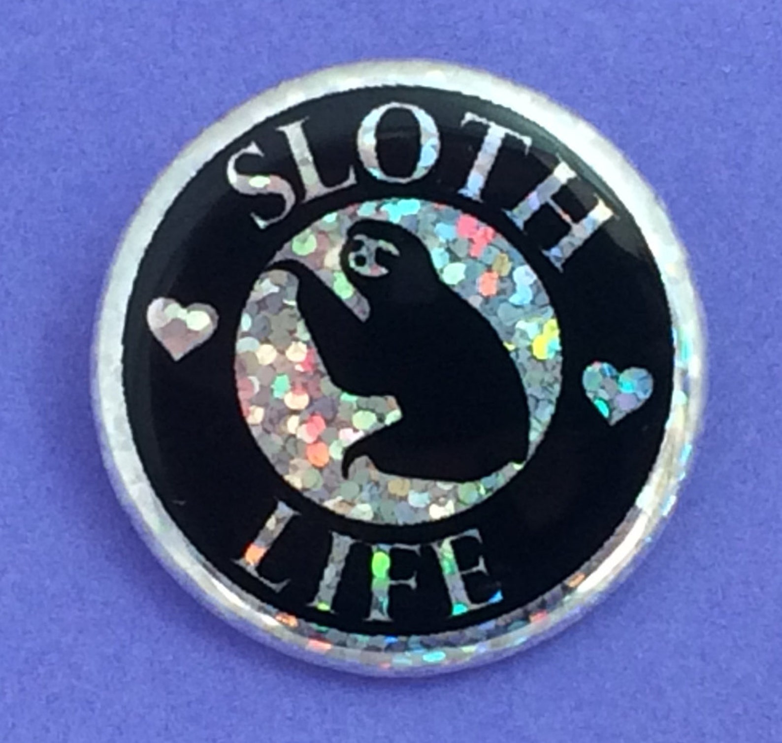Sloth Life Holographic 1 1/4 Inch Pin-back Button Backpack - Etsy