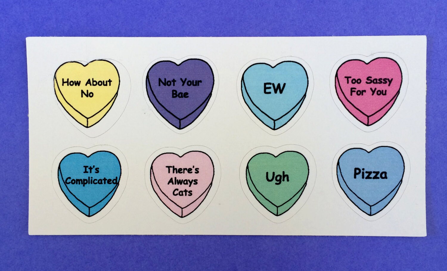 Sassy Heart Sticker Set pack of 8 Tumblr Stickers Phone | Etsy