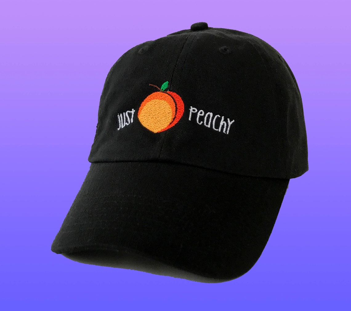 Just Peachy Dad Hat Peach Embroidered Baseball Cap Custom - Etsy