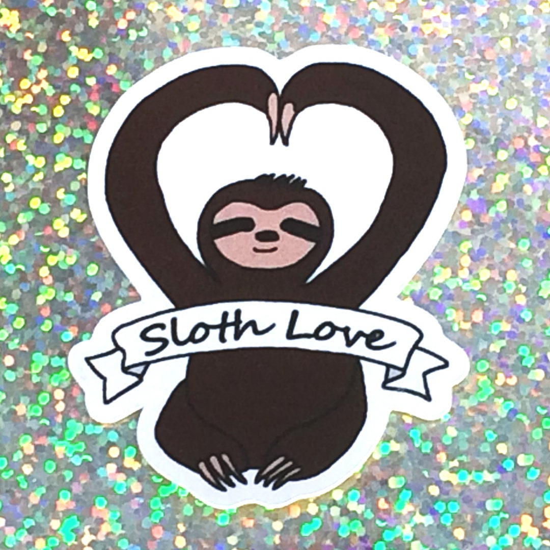 Sloth Love Sticker, Original Art Work Sticker, Laptop Sticker, Phone ...