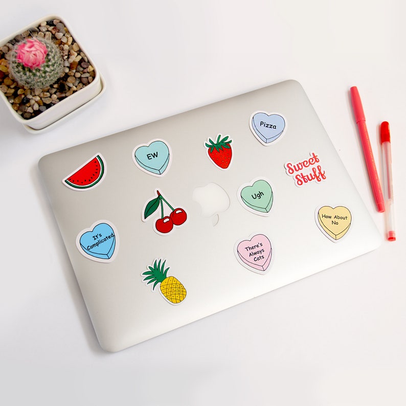 Sassy Heart Sticker Set pack of 8 Tumblr Stickers Phone - Etsy