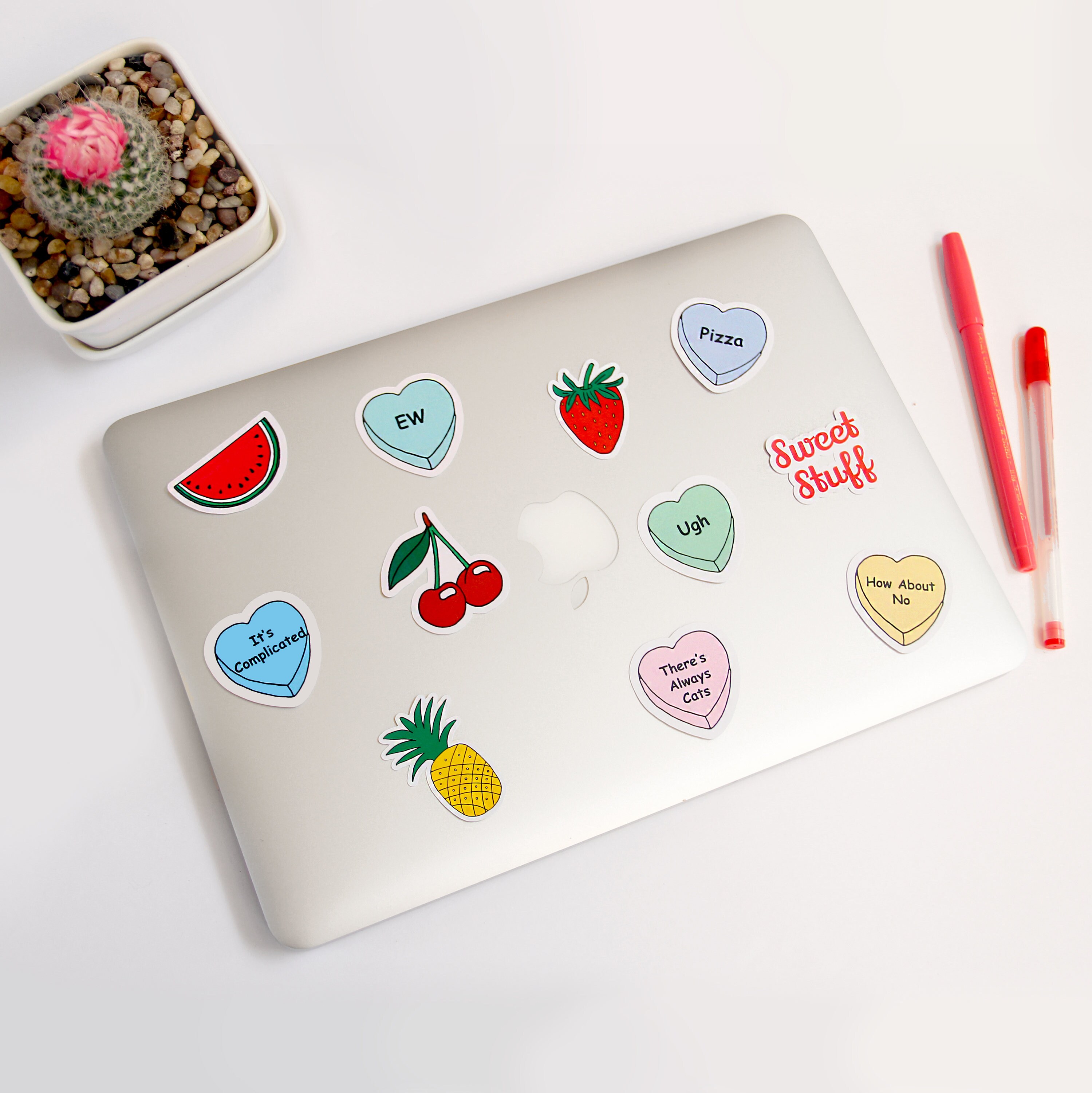 Sassy Heart Sticker Set pack of 8 Tumblr Stickers Phone | Etsy