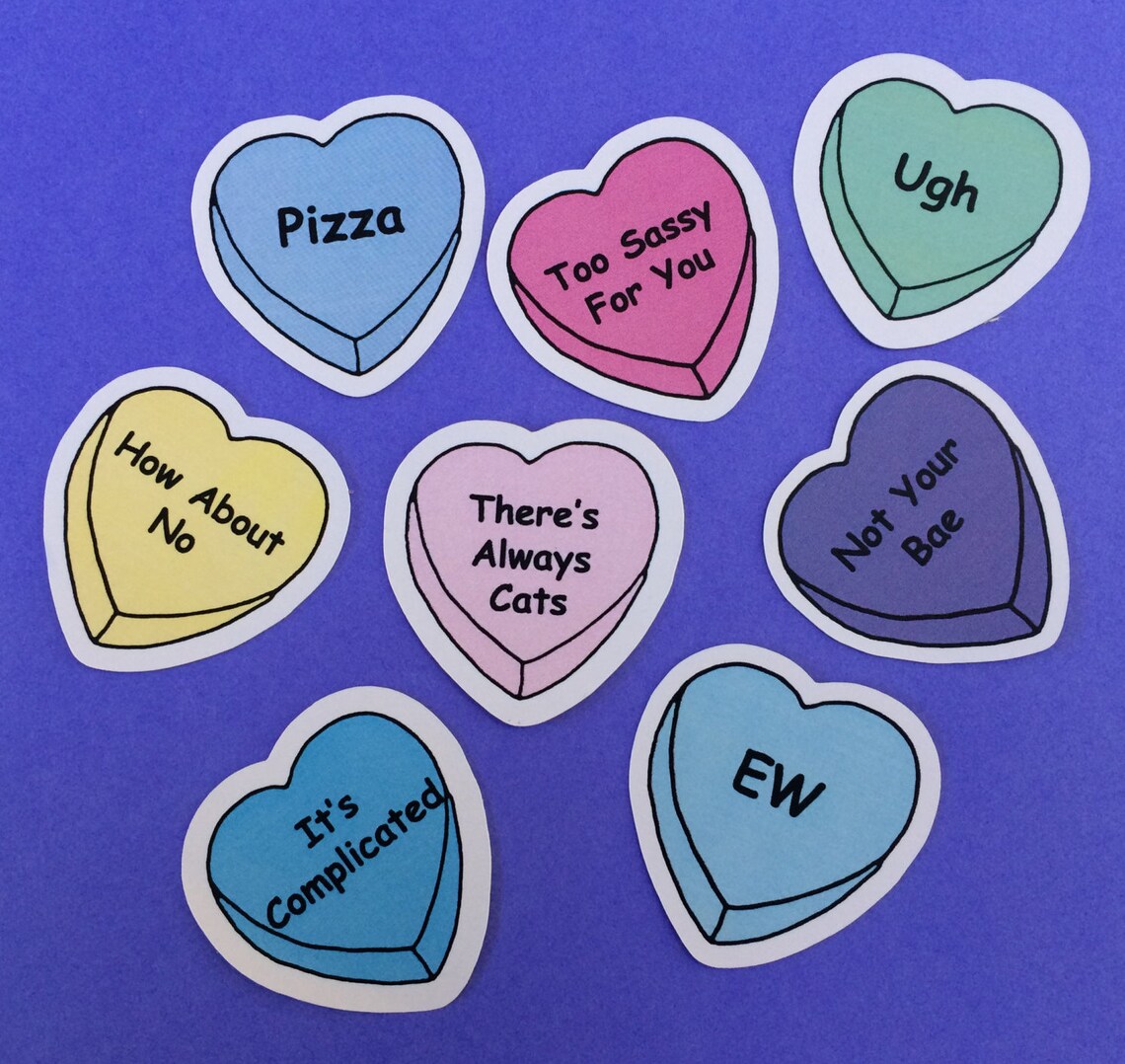 Sassy Heart Sticker Set pack of 8 Tumblr Stickers Phone - Etsy