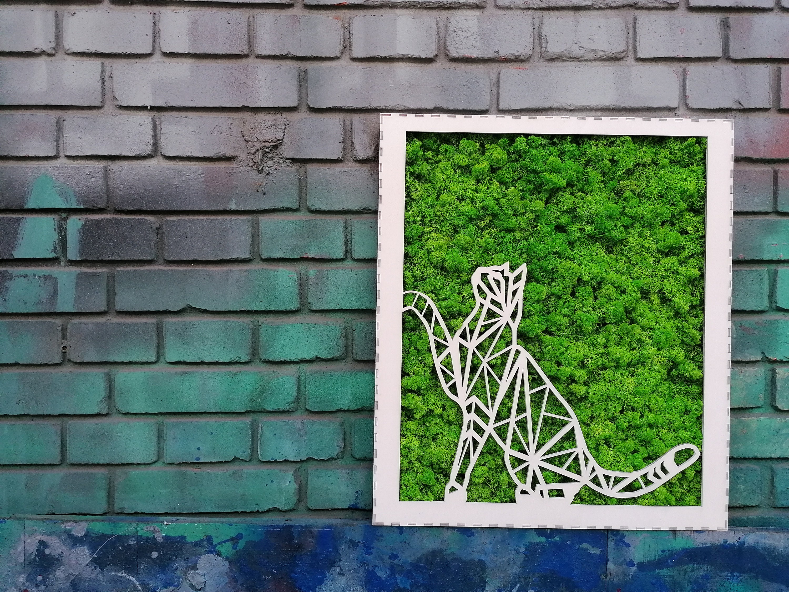 Moss Cat. Laser Cut Cat. Moss Wall Art. Creative Wall Art. - Etsy