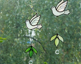 Stained Glass Peace Dove Suncatcher Hanging Decoration Gift - Etsy