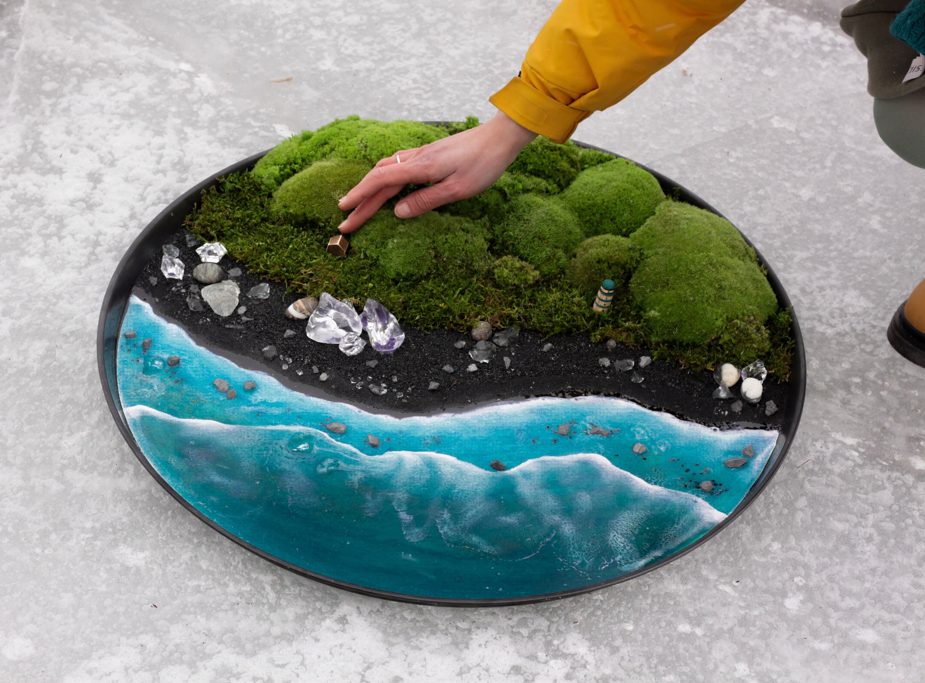 Framed moss & resin Sea art botanical wall hanging ocean | Etsy