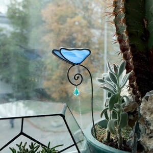 Cute Butterfly Suncatcher Pot Stick With Dangle, Butterfly Plant Stake ...