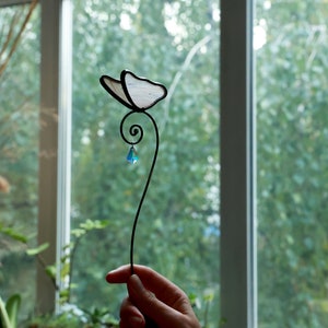 Cute Butterfly Suncatcher Pot Stick With Dangle, Butterfly Plant Stake ...