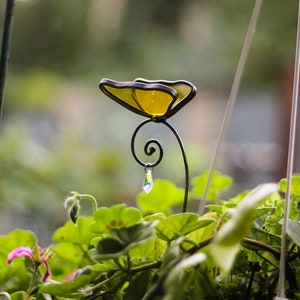 Cute Butterfly Suncatcher Pot Stick With Dangle, Butterfly Plant Stake ...