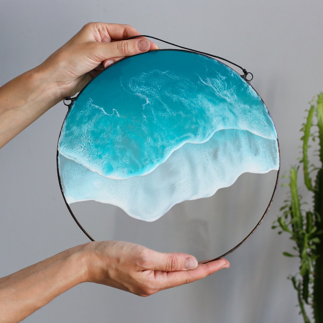 Sea and Waves Resin Art Picture, Framed Ocean Resin Wall Art, Unique ...