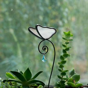 Cute Butterfly Suncatcher Pot Stick With Dangle, Butterfly Plant Stake ...
