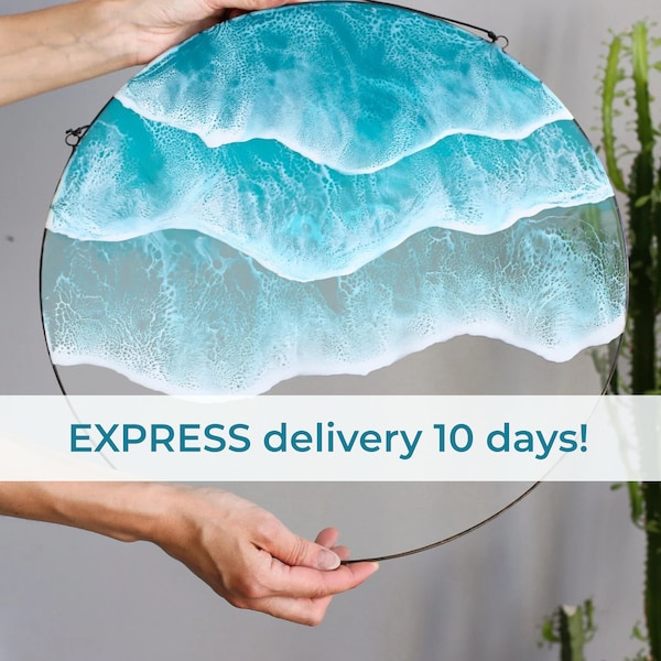Ocean Wave Glass Art - Etsy