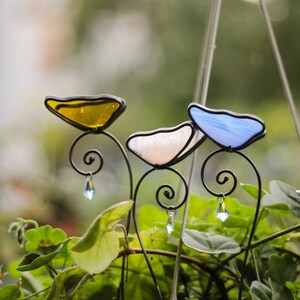 Cute Butterfly Suncatcher Pot Stick With Dangle, Butterfly Plant Stake ...