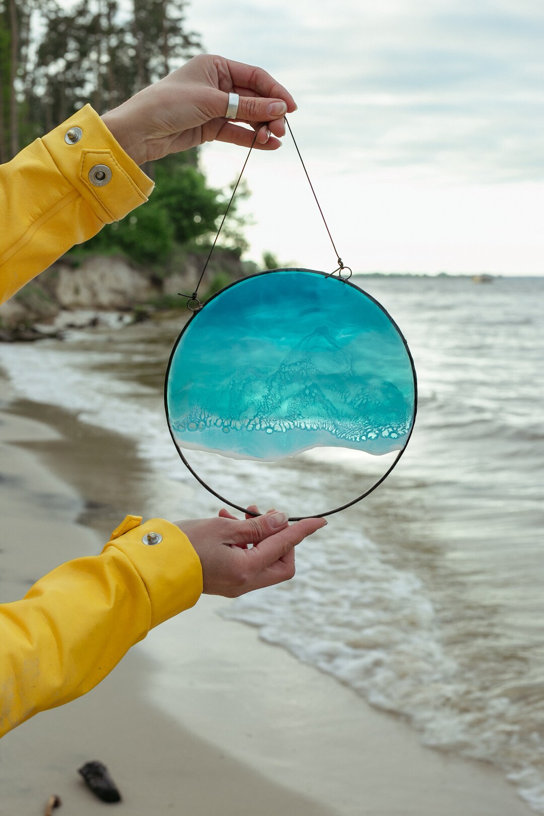 Wave Resin Art, Ocean Waves Resin Art Wall Decor, Beach Seascape Fluid ...