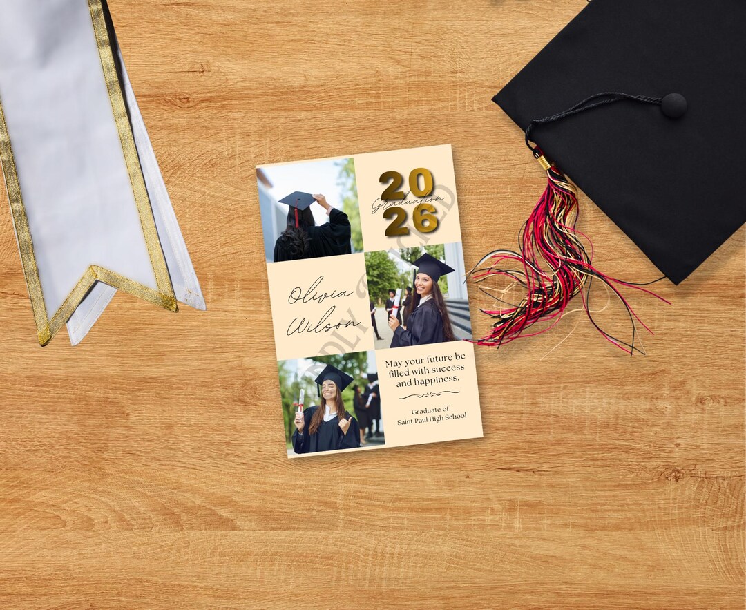 Graduation Announcement Template 2026 | Editable Photo Collage | Modern ...