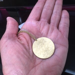 Brass Disk Pendant. 3cm Diameter Disk. Hammered Brass. - Etsy UK