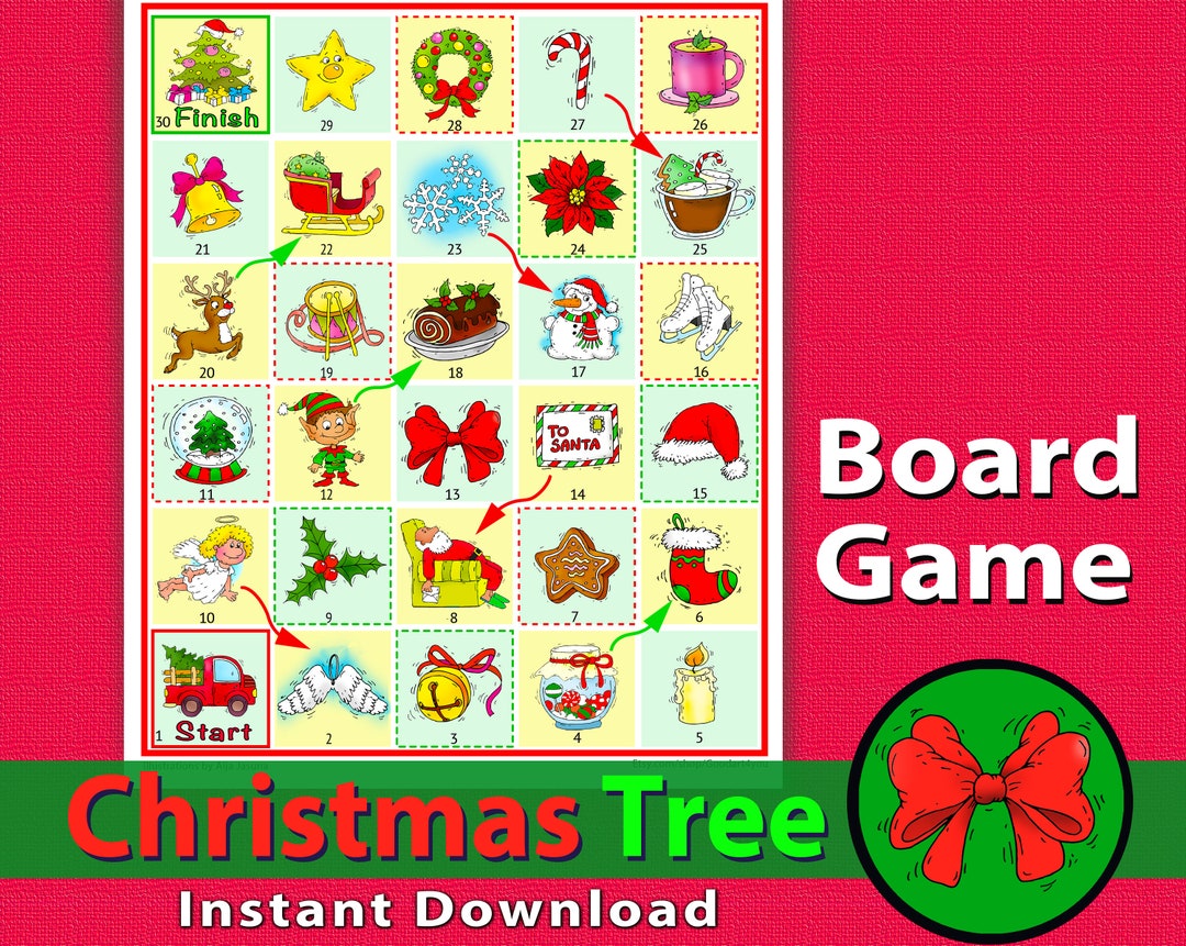 Christmas Board Game Christmas Matching Game Family Game Worksheets for ...