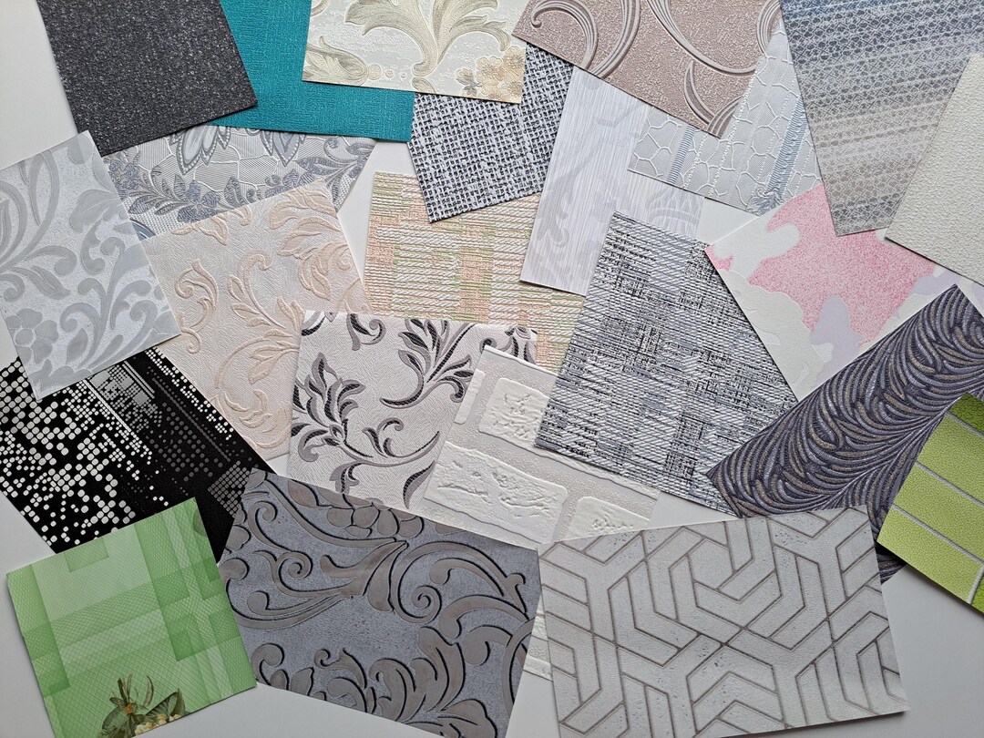 23 Wallpaper Sample Scraps Pack for Crafts – Mixed Paper & Vinyl, Junk ...
