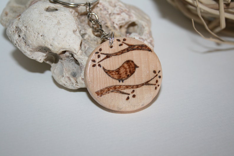 Cute keychain Cute bird keychain wood keychain Personalized | Etsy