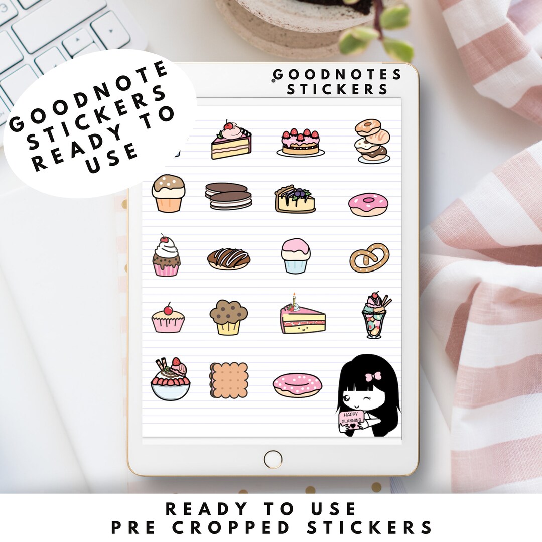 Food Digital Sticker Pack | Sweets Kawaii PNG, Precropped, Goodnotes ...