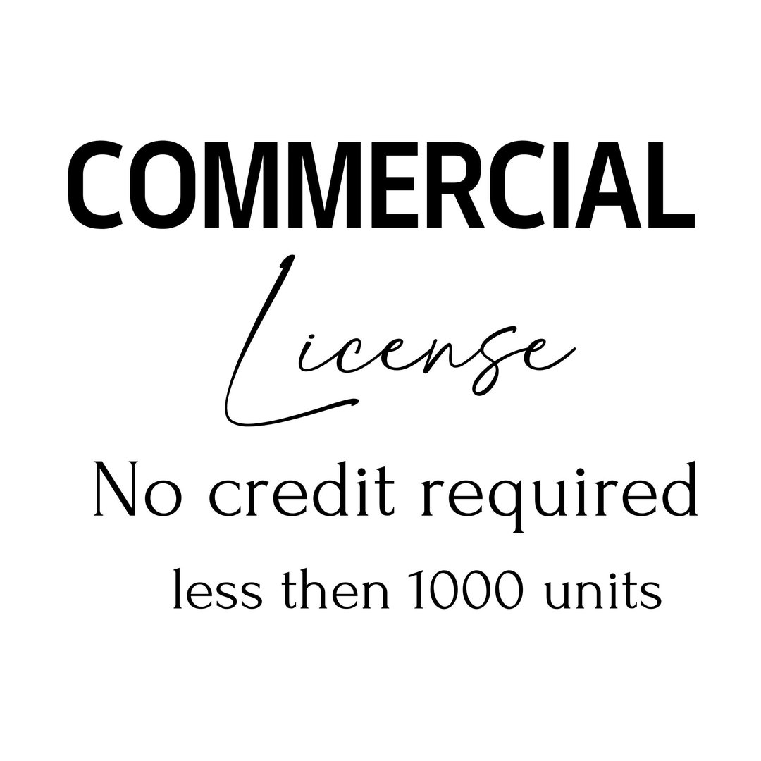 Commercial License for All SVG PNG and PDF Design Files Ideal for Print ...