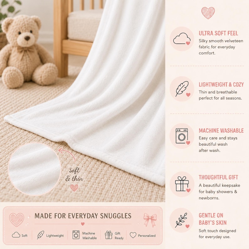 Personalized Safari Baby Blanket With Name • Animal Embroidered Look ...