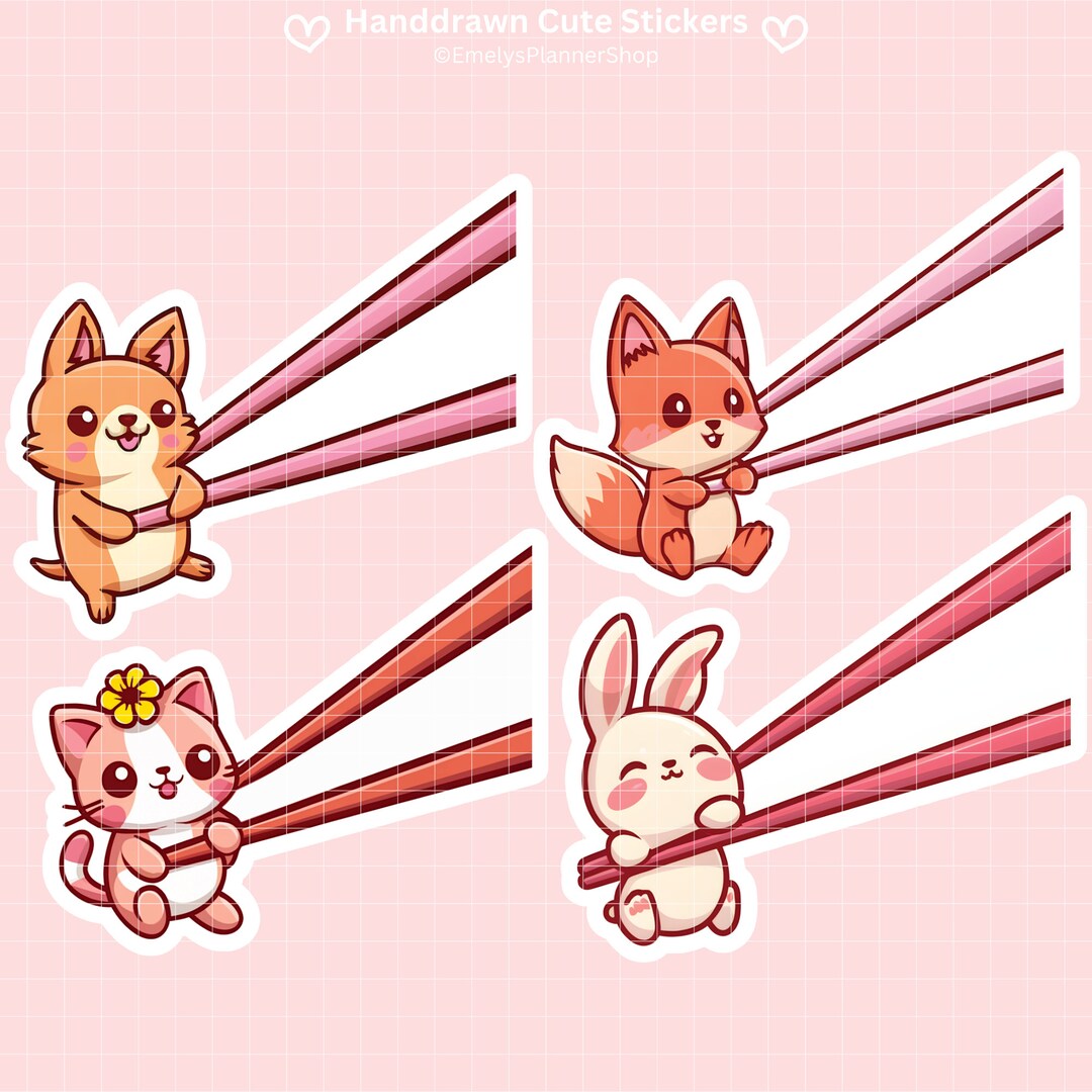 Kawaii Cat Sticker Pack Bundle Set Vinyl Kawaii Kitty Label for ...