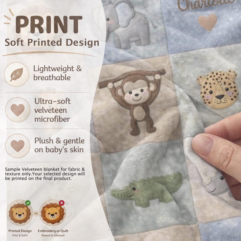 Personalized Bear Baby Blanket With Name • Embroidered Look Baby ...