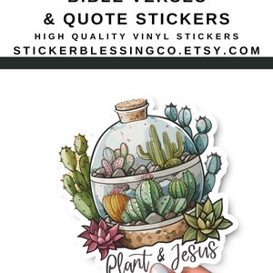 Jesus and Plant Sticker Bible Sticker Pack Faith Sticker - Etsy