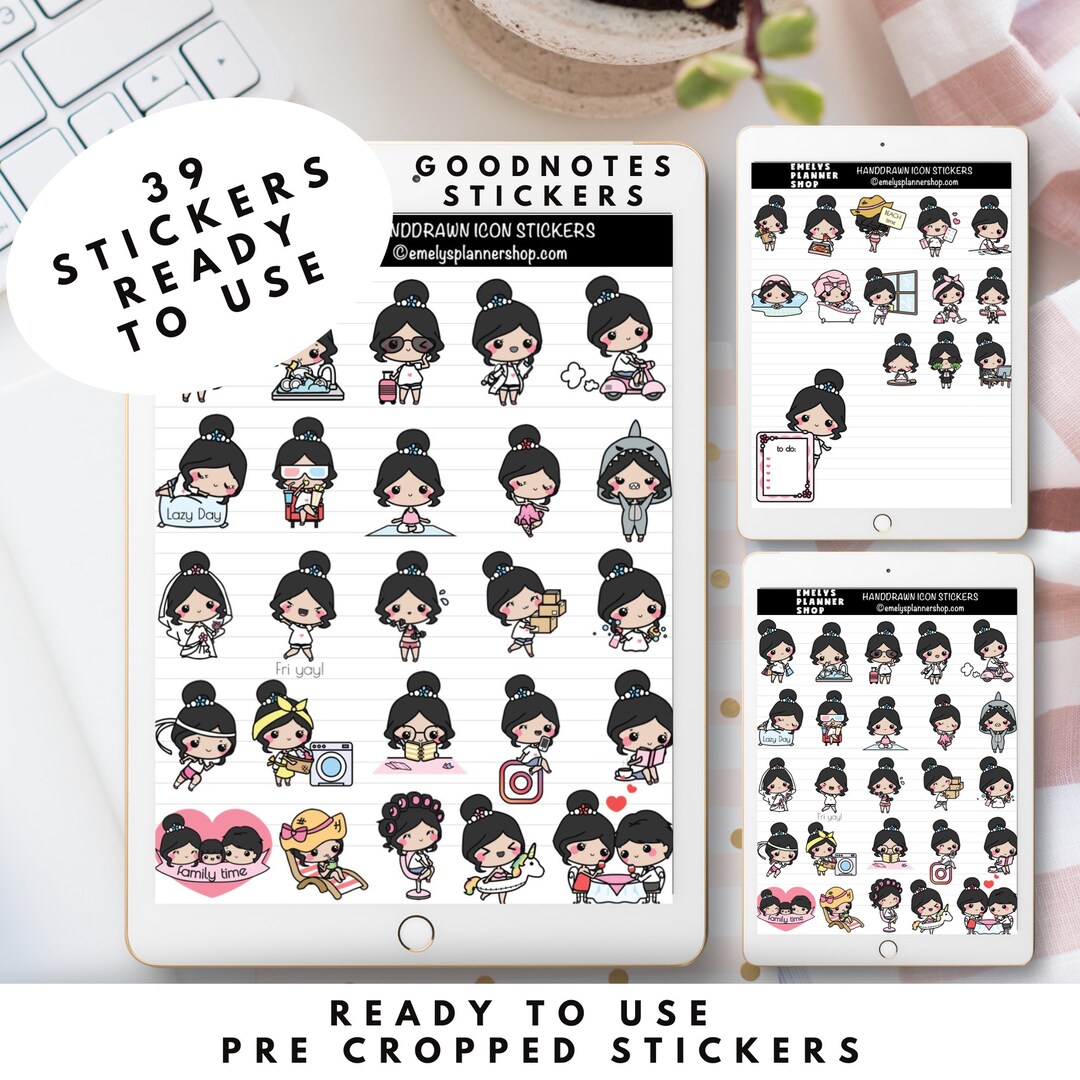 Digital Stickers Goodnotes Bella Girl Stickers Digital Planner PNG ...