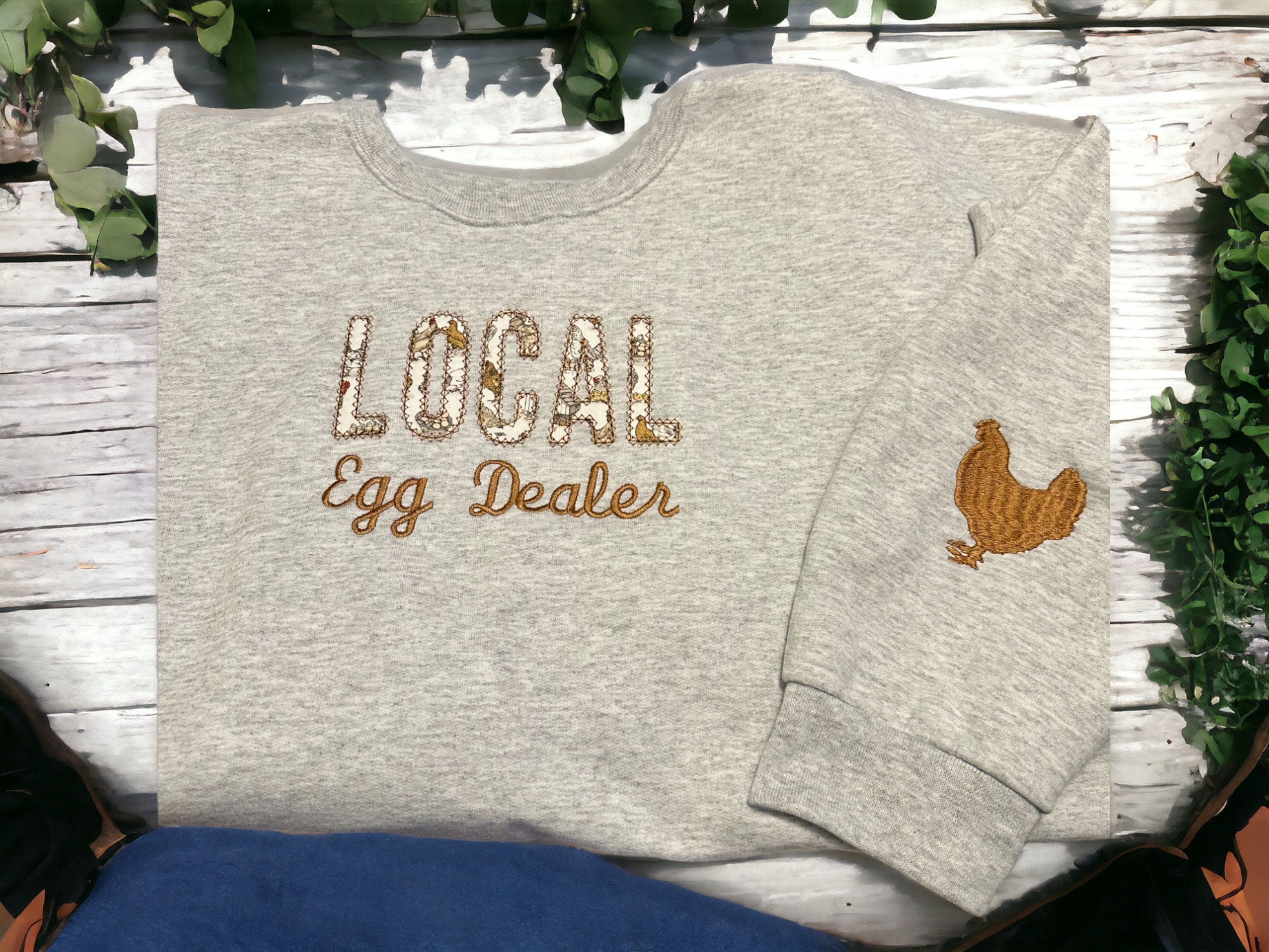 Local Egg Dealer Embroidered Sweatshirt - Etsy