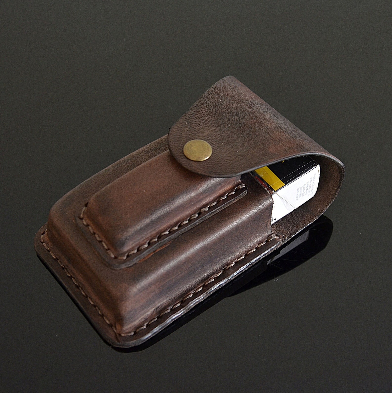 Personalized Handmade Leather Cigarette BIC Lighter Case Cigarette ...