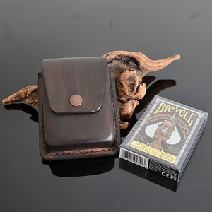 Handmade Leather Playing Card Case: Personalized Poker Card Holder - Etsy