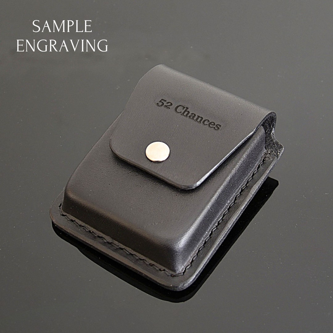 Engraved Personalized Leather Poker Card Case Playing Card Holder Deck ...