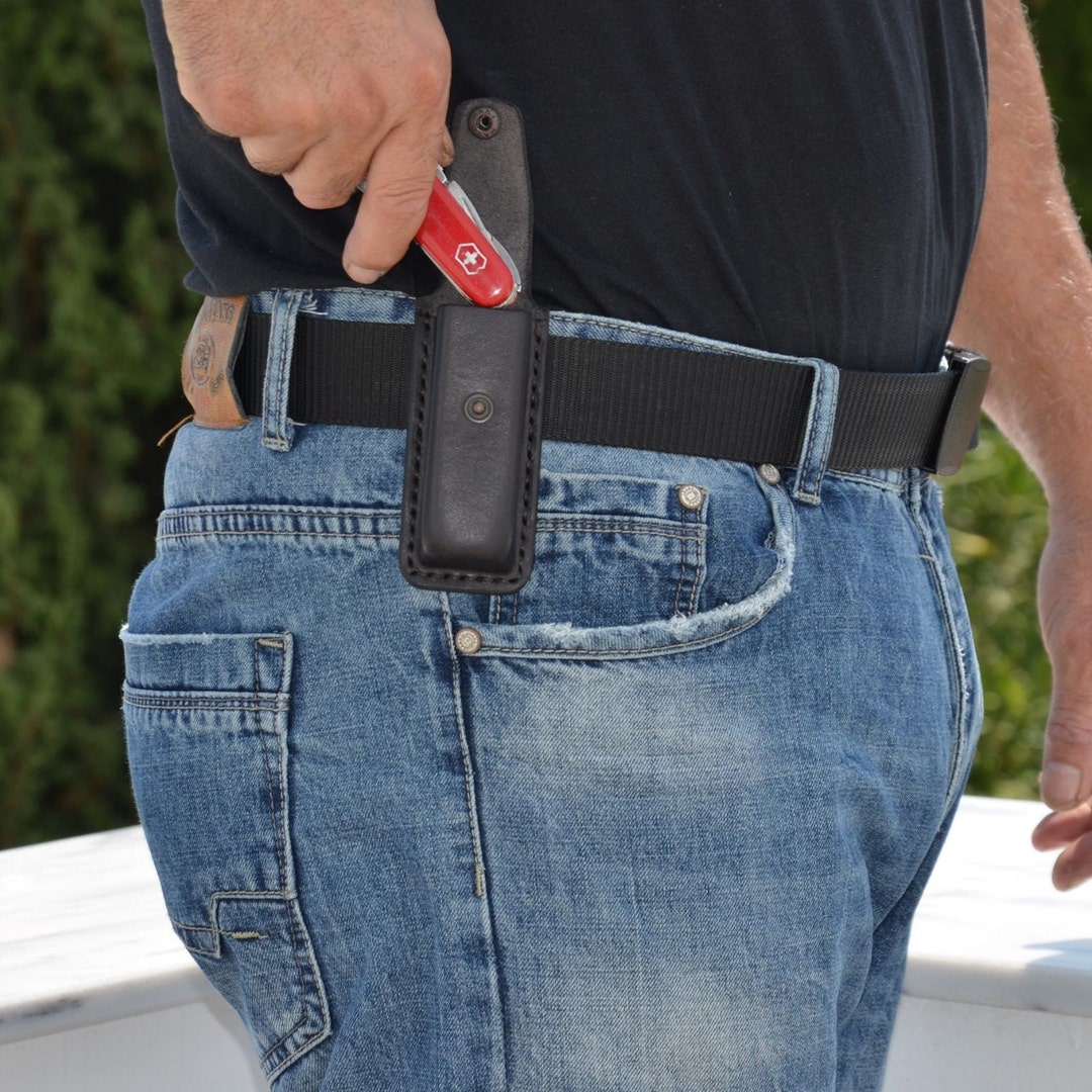 Handmade Leather Swiss Champ Sheath: Victorinox Knife Belt Pouch - Etsy